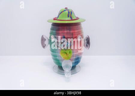 Corning, New York. October 17, 2022. A colorful glass chandelier ...