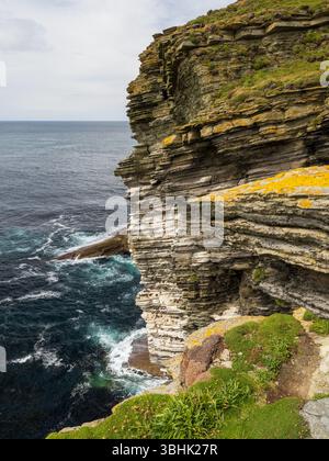 Rock cliffs at Marwick, Orkney mainland, showing strata Stock Photo - Alamy