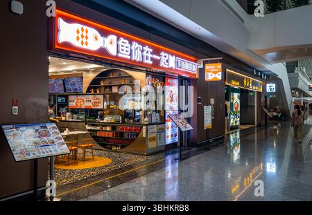 Varieties of restaurants inside the terminal of Beijing Daxing ...
