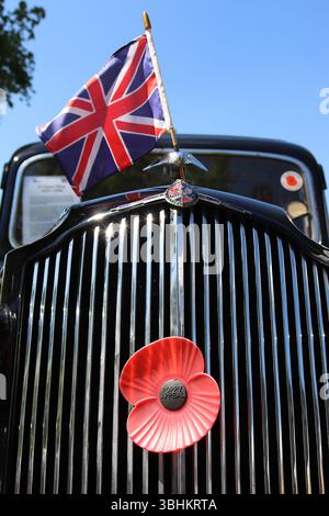 Vintage 1940 Vauxhall G-type 25hp decorated with a union jack flag ...