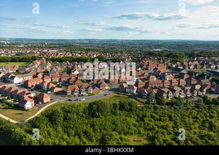Aerial view Blunsdon, Swindon housing estate, UK Stock Photo - Alamy