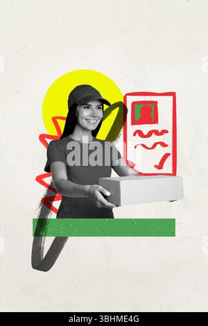 Profile photo of hr young lady look promo wear shirt isolated on purple ...