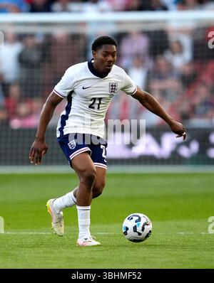 England's Myles Lewis-Skelly during a training session at St George's ...