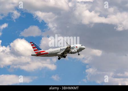 Jackson Hole, Utah, USA - 27 May 2025: Airbus A320-232 (registration ...