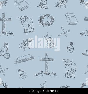 seamless pattern hand bible cartoon vector Stock Vector Image & Art - Alamy