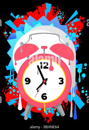 Alarm Clock graffiti. Abstract modern street art decoration performed ...