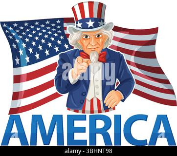 Bold vector illustration of Uncle Sam with a star background. Features ...
