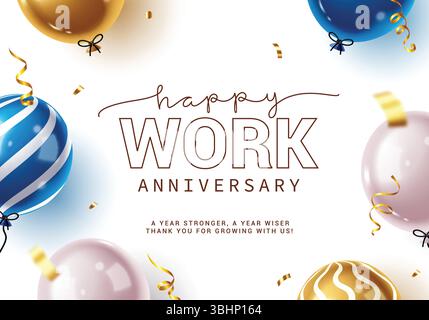 Happy work anniversary clipart design. Company work celebration of ...