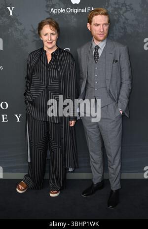 Fiona Shaw and Domhnall Gleeson attending the European premiere of Echo ...