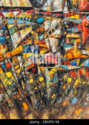 Red painted open tin can on gray background Stock Photo - Alamy