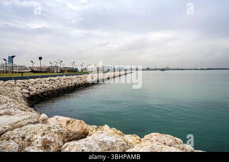 Doha (westbay) skyline view from sea Stock Photo - Alamy