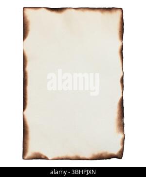 Vintage paper with burnt edges isolated on white background Stock Photo ...