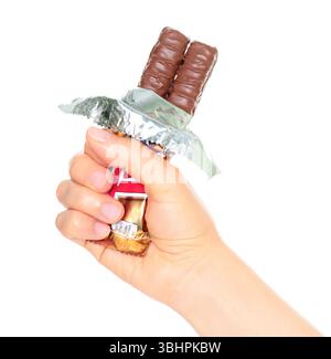 Hand holding Twix open package - Chocolate Bar of Mars Incorporated ...