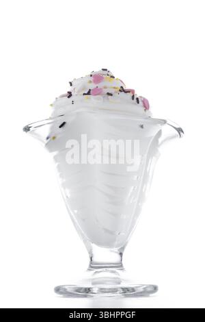 Whipped Cream Delight with Sprinkles on white background Stock Photo ...
