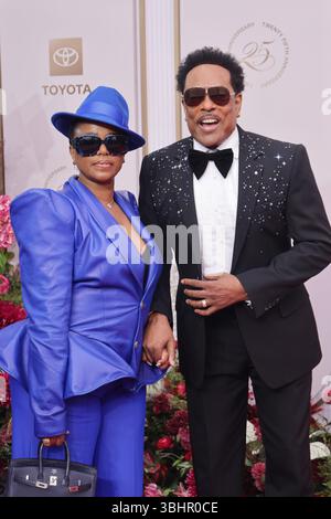 Shante Broadus and Charlie Wilson attend the 2025 BET Awards at Peacock ...