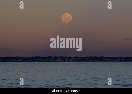Strawberry full moon rises over the Gaza Strip. (Photo by Mahmoud Issa ...