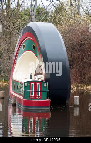 Yorkshire, UK – 17 March 2025: The Looping Boat by Alex Chinneck is a ...