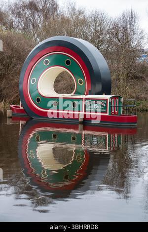 Yorkshire, UK – 17 March 2025: The Looping Boat by Alex Chinneck is a ...