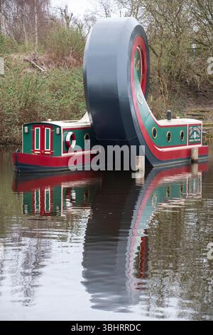 Yorkshire, UK – 17 March 2025: The Looping Boat by Alex Chinneck is a ...