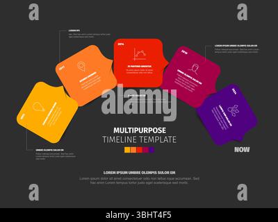 This multipurpose timeline template diagram is perfect for presentations. The visual timeline ...