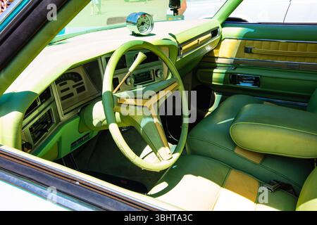 Interior of a Vintage Green Buick Electra or Riviera Car Stock Photo ...