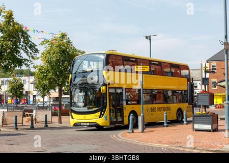 A 'Bee Network' bus in Manchester City Centre. XXXX. Picture date ...
