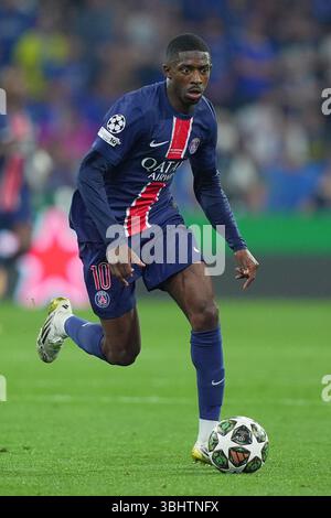 PSG’s Ousmane Dembele during the 2025-26 French soccer League One game ...