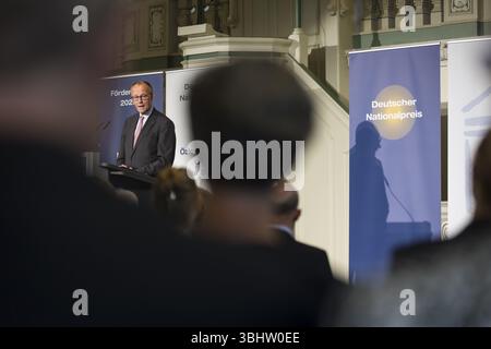 German Federal Chancellor Friedrich Merz speaks at the CSU party ...