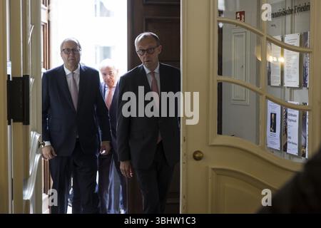 German Chancellor Friedrich Merz attends the cabinet meeting at the ...