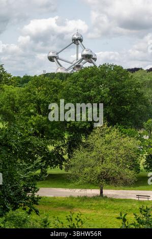 The Atomium and green surroundings of the Laeken Park, Brussels ...