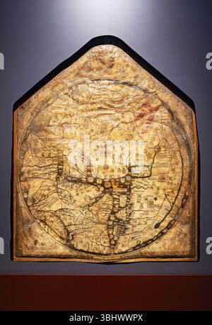 The 'Hereford Mappa Mundi' is a medieval map that includes detailed ...