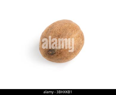 One whole fresh nutmeg isolated on white Stock Photo - Alamy