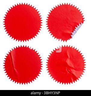 red common seal sticker label isolated on white background Stock Photo ...