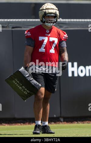 San Francisco 49ers offensive lineman Connor Colby (75) and offensive ...