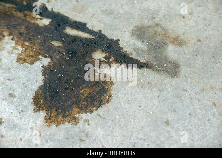 Oil Stain on Concrete Surface with Dark and Light Patches Stock Photo ...