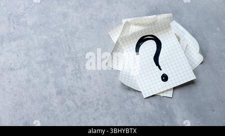 Question Mark on Paper Sheets with Blue Background Stock Photo - Alamy