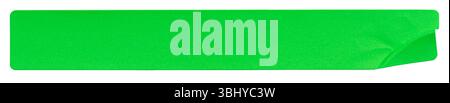 fluorescent neon green rectangular paper sticker label isolated on ...