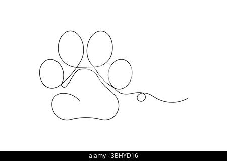 Dog pow footprint icon line art vector illustration Stock Vector Image ...