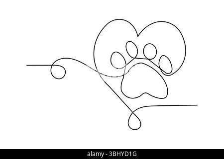 Dog pow footprint icon line art vector illustration Stock Vector Image ...