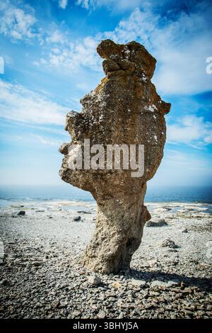Coast in Gotland, Sweden, Europe. Famous limestone formations Stock ...