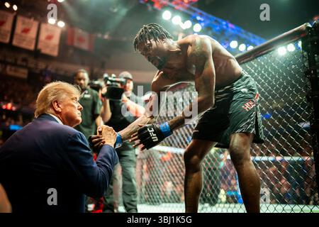 U.S. President Donald Trump, center, and FIFA president Gianni ...