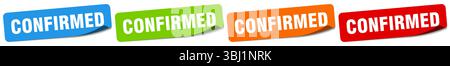 confirmed sticker. confirmed sticker set isolated on white background ...
