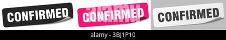confirmed sticker. confirmed sticker set isolated on white background ...