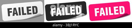 failed sticker. failed rectangular label isolated on white background ...