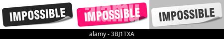 impossible sticker. impossible rectangular label isolated on white ...