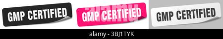 gmp certified sticker. gmp certified sticker set isolated on white ...