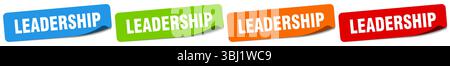 leadership sticker. leadership rectangular label isolated on white ...