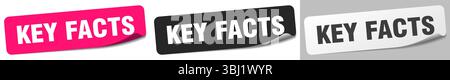 key facts sticker. key facts sticker set isolated on white background ...