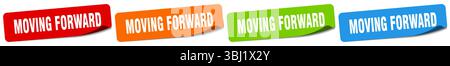 moving forward sticker. moving forward sticker set isolated on white ...