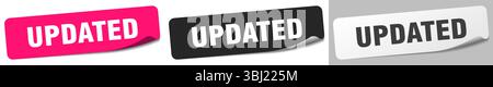 updated sticker. updated rectangular label isolated on white background ...